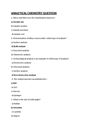 Analytical mcq - ANALYTICAL CHEMISTRY QUESTIONS In which field’s ...