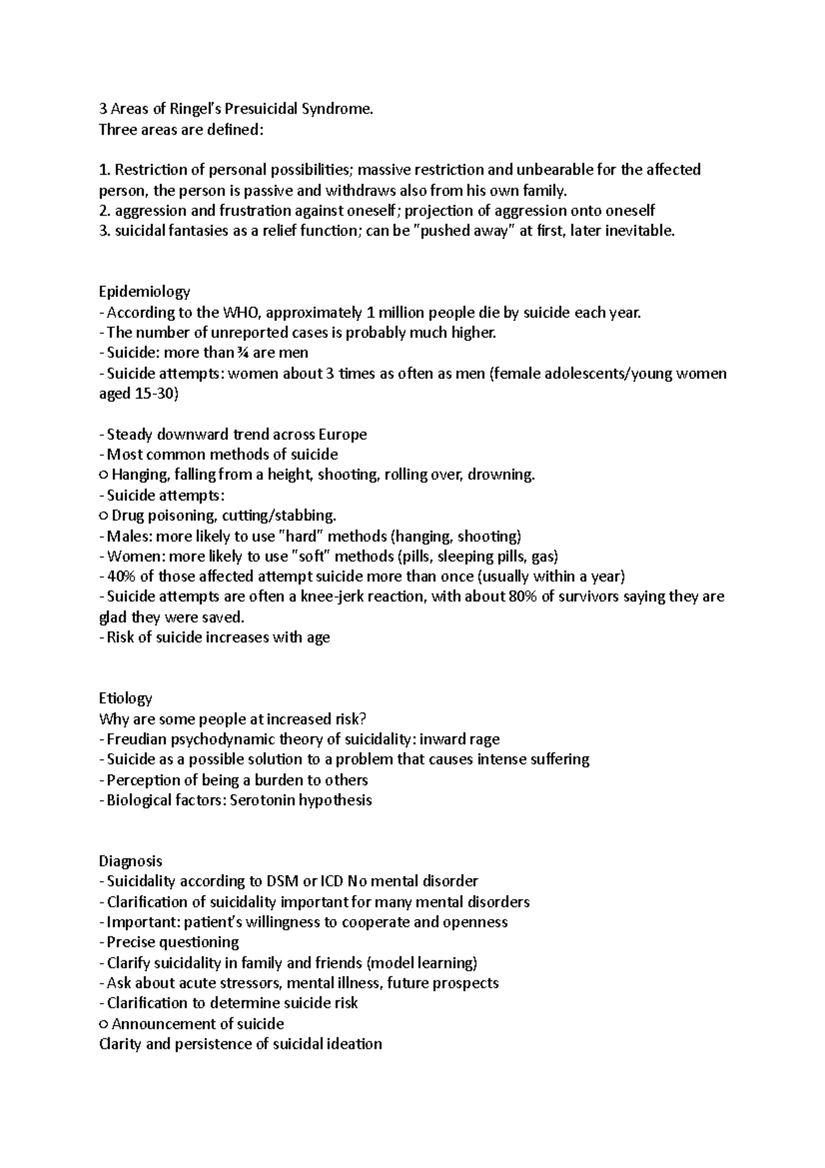 3 Areas of Ringel - General Psychology - 3 Areas of Ringel's ...