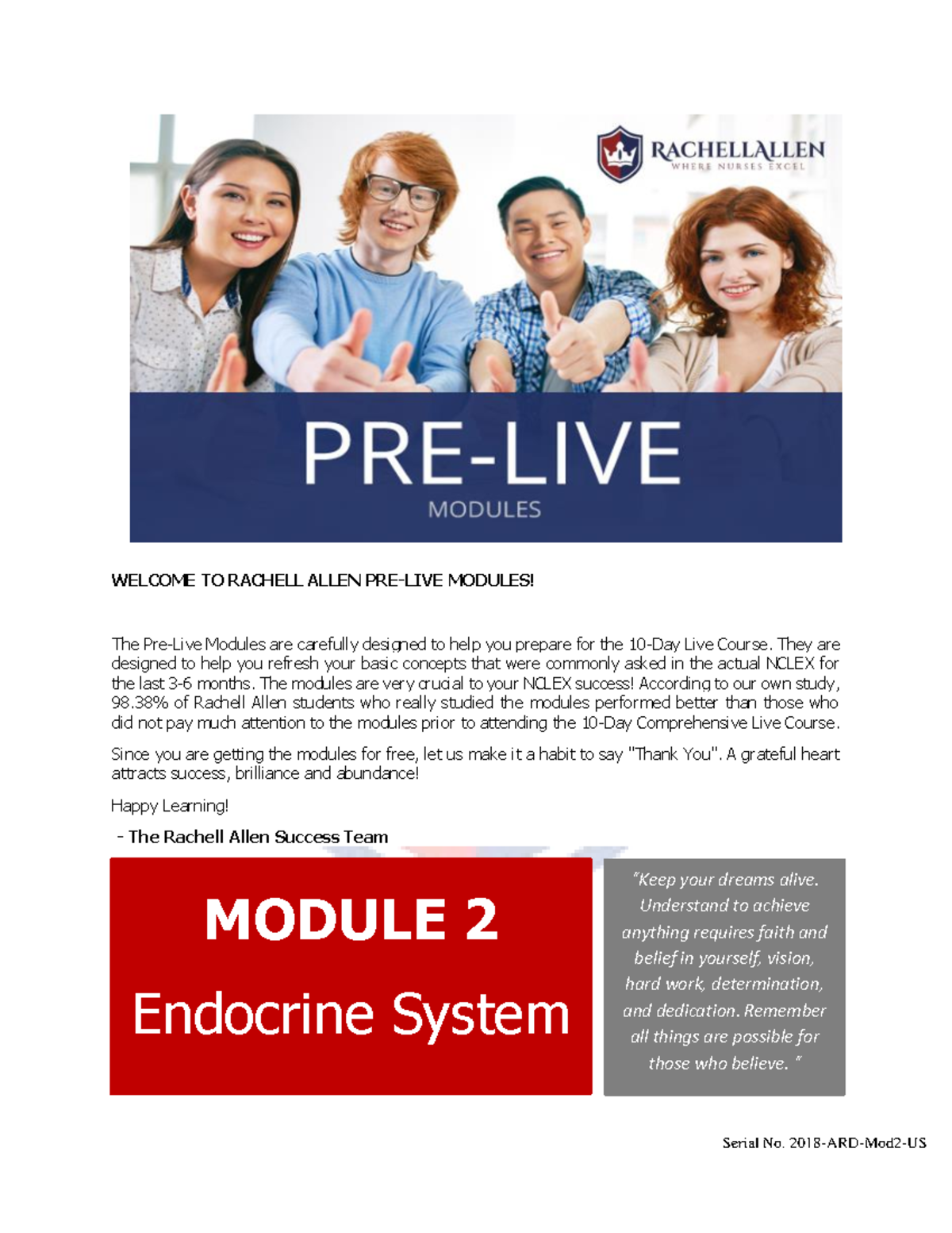 Module-2-endocrine - Notes - WELCOME TO RACHELL ALLEN PRE-LIVE MODULES ...