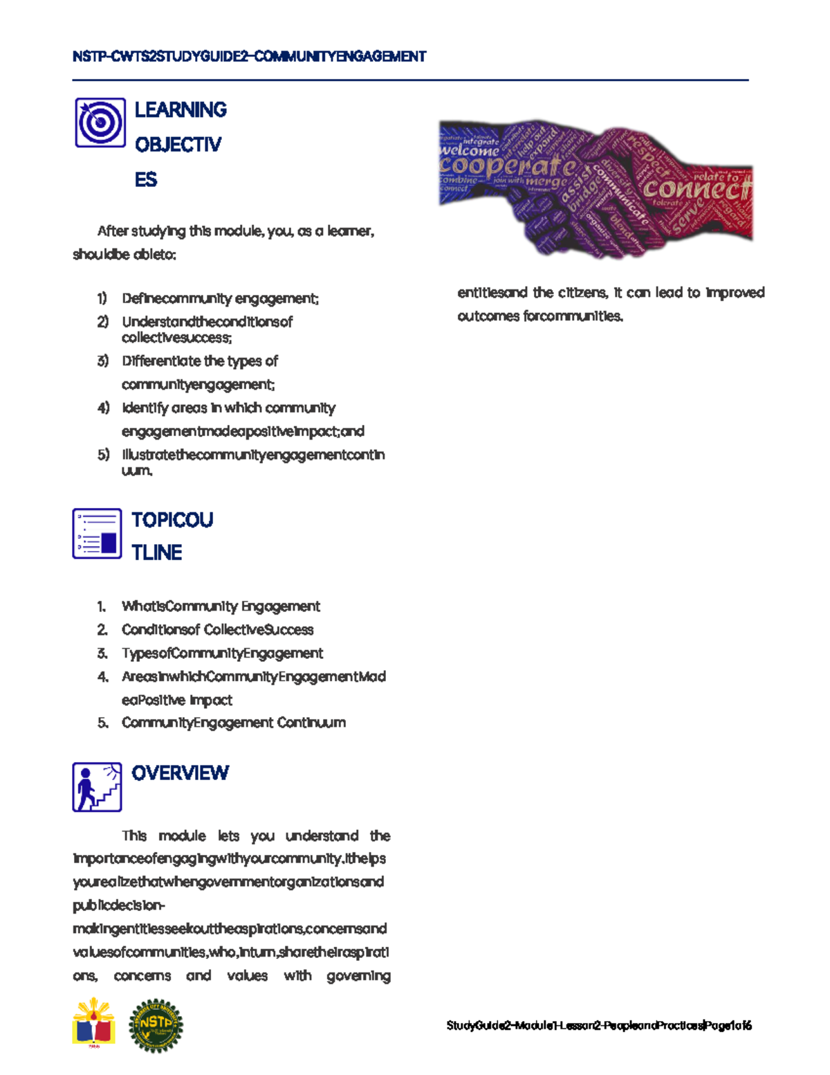 NSTP (5) Community- Engagement- Study- Guide-2- Lesson-2- People-AND ...