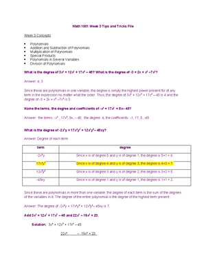 Week 1 Tips and Tricks MAT1001 - Math 1001 Week 1 Tips and Tricks File ...