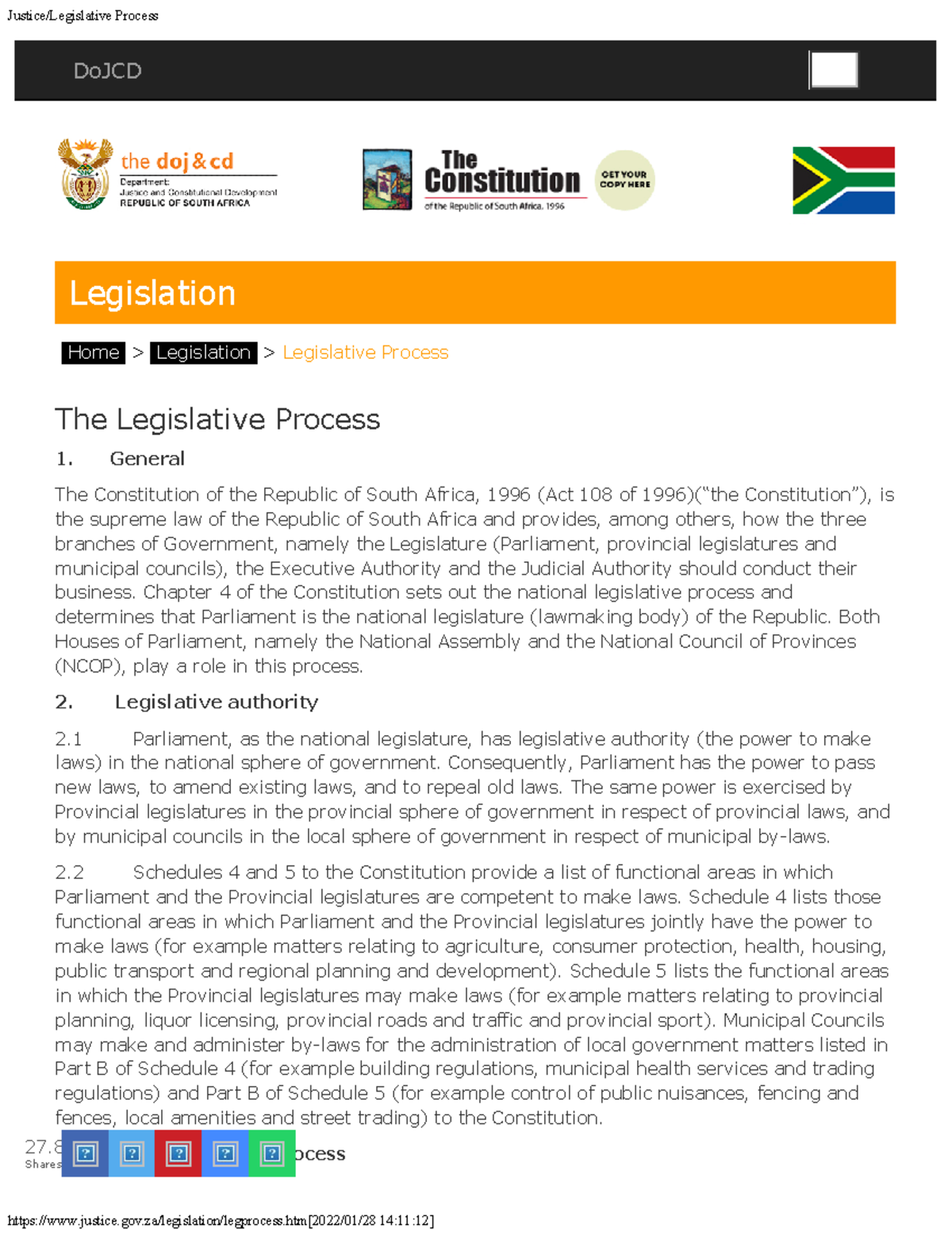 Justice Legislative Process - Legislation Home > Legislation > Legislative Process The - Studocu