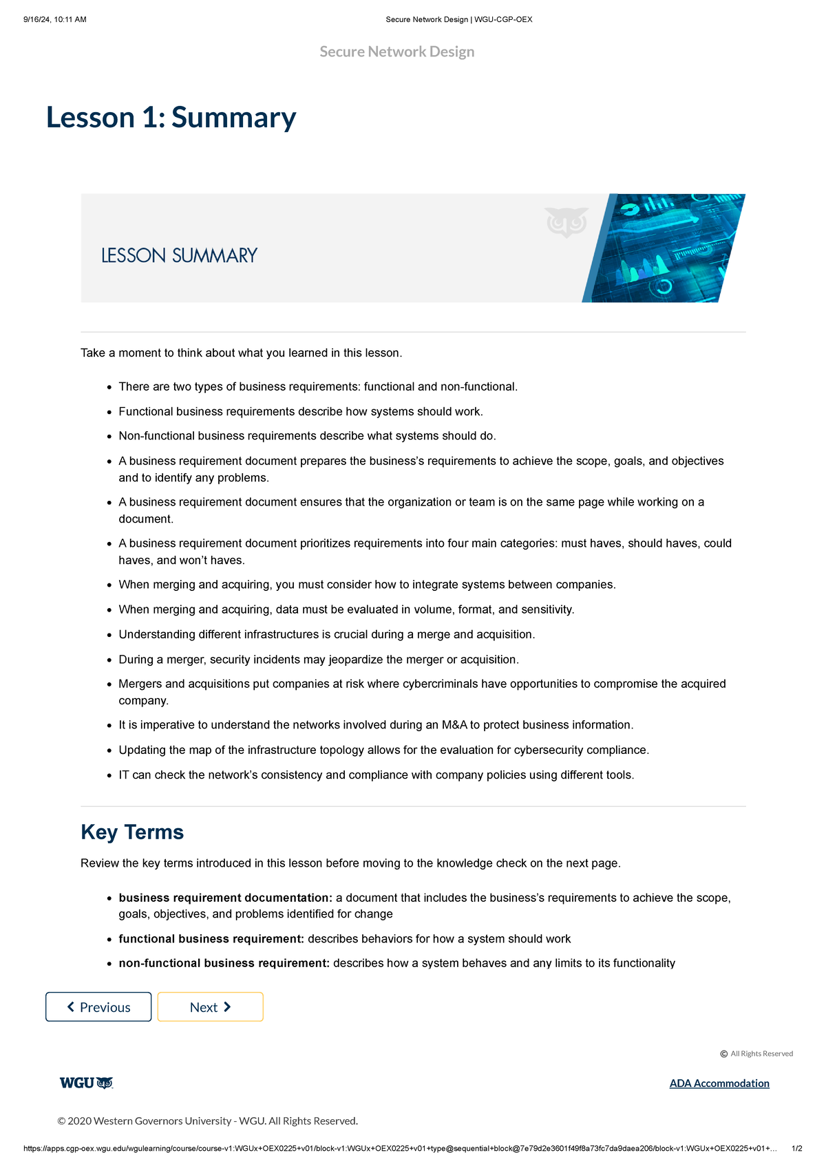 Secure Network Design Chapter 1 Summary - Lesson 1: Summary Take a ... Secure Network Design Chapter 1 Summary - Lesson 1: Summary Take a ...