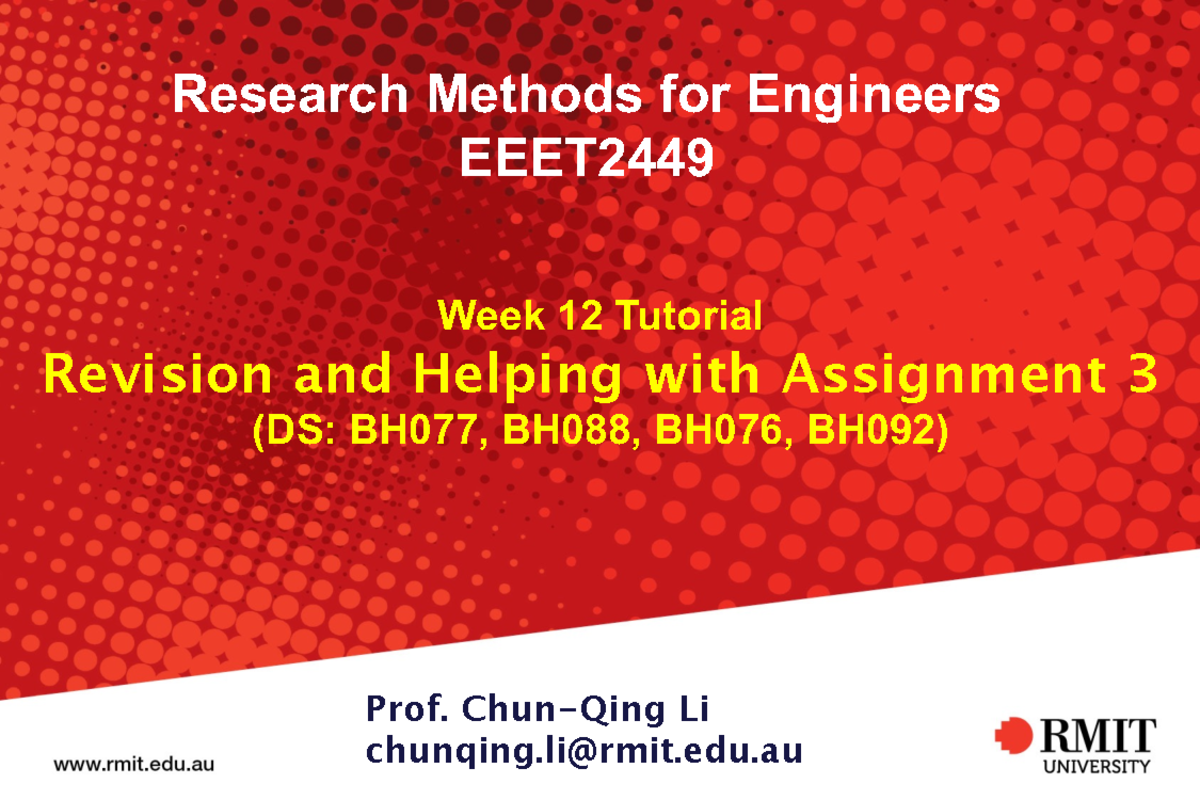 Week 12 Tutorial Revision and helping with assignment 3 CQLi 151021 ...
