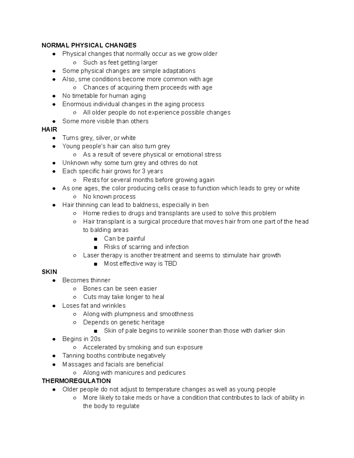 Physical Changes - Lecture notes to prepare for exam/assignments ...