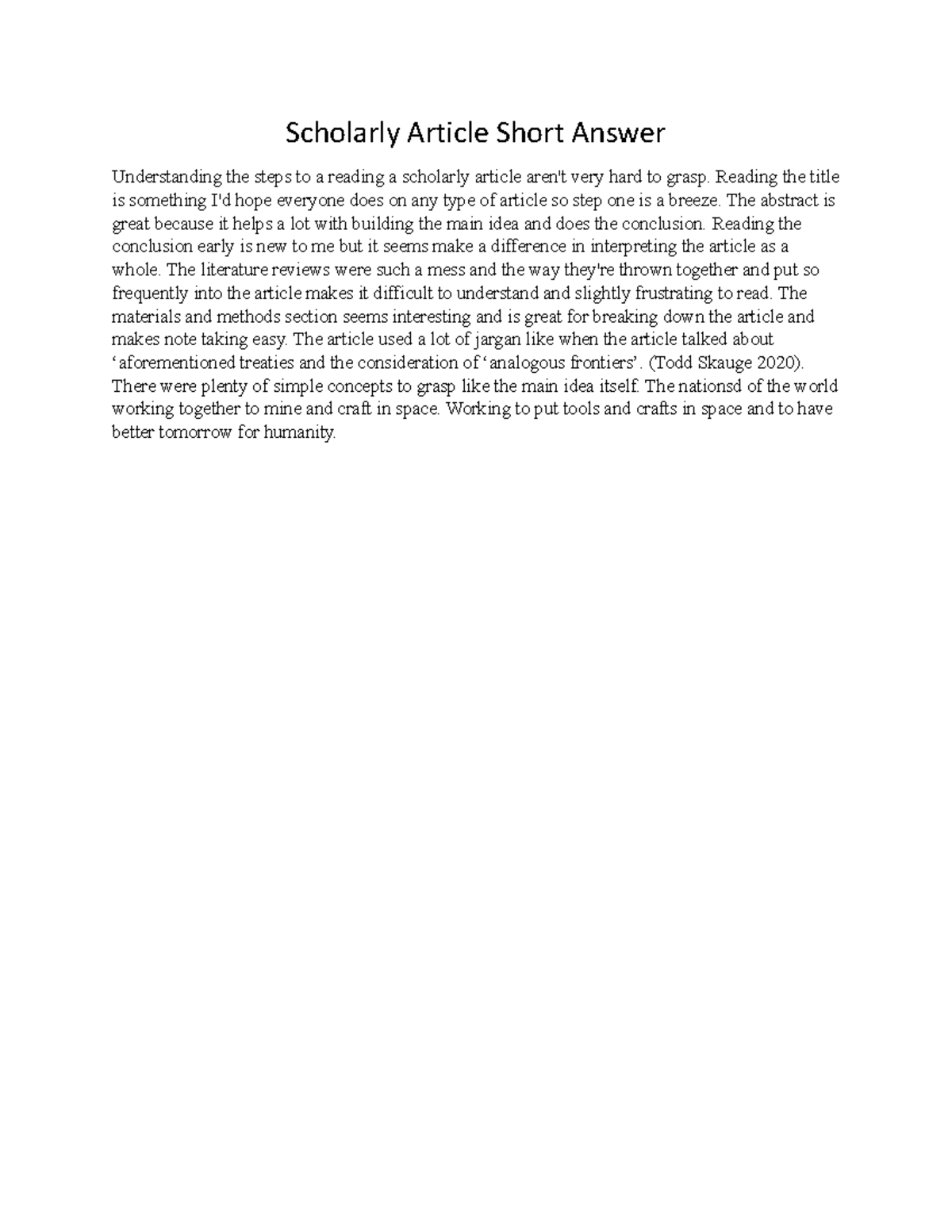 Scholarly Article Short Answer - Scholarly Article Short Answer ...