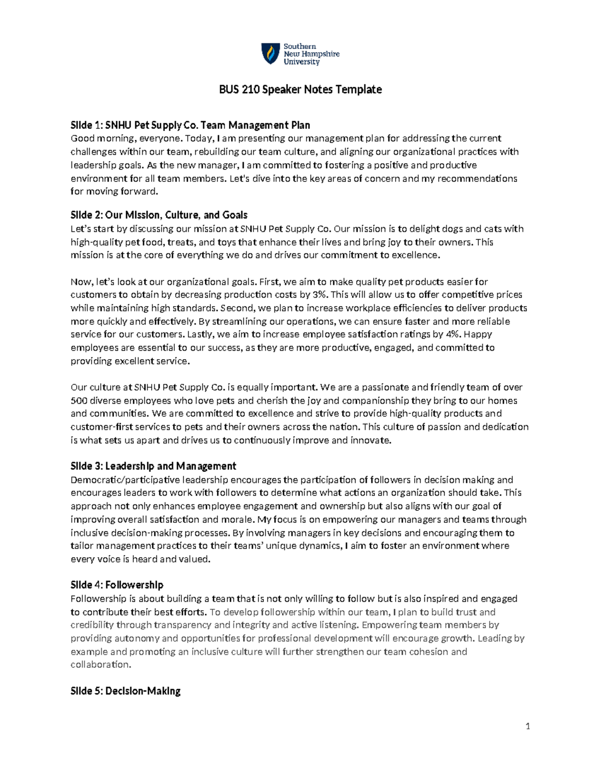 BUS 210 Speaker Notes Template - BUS 210 Speaker Notes Template Slide 1 ...