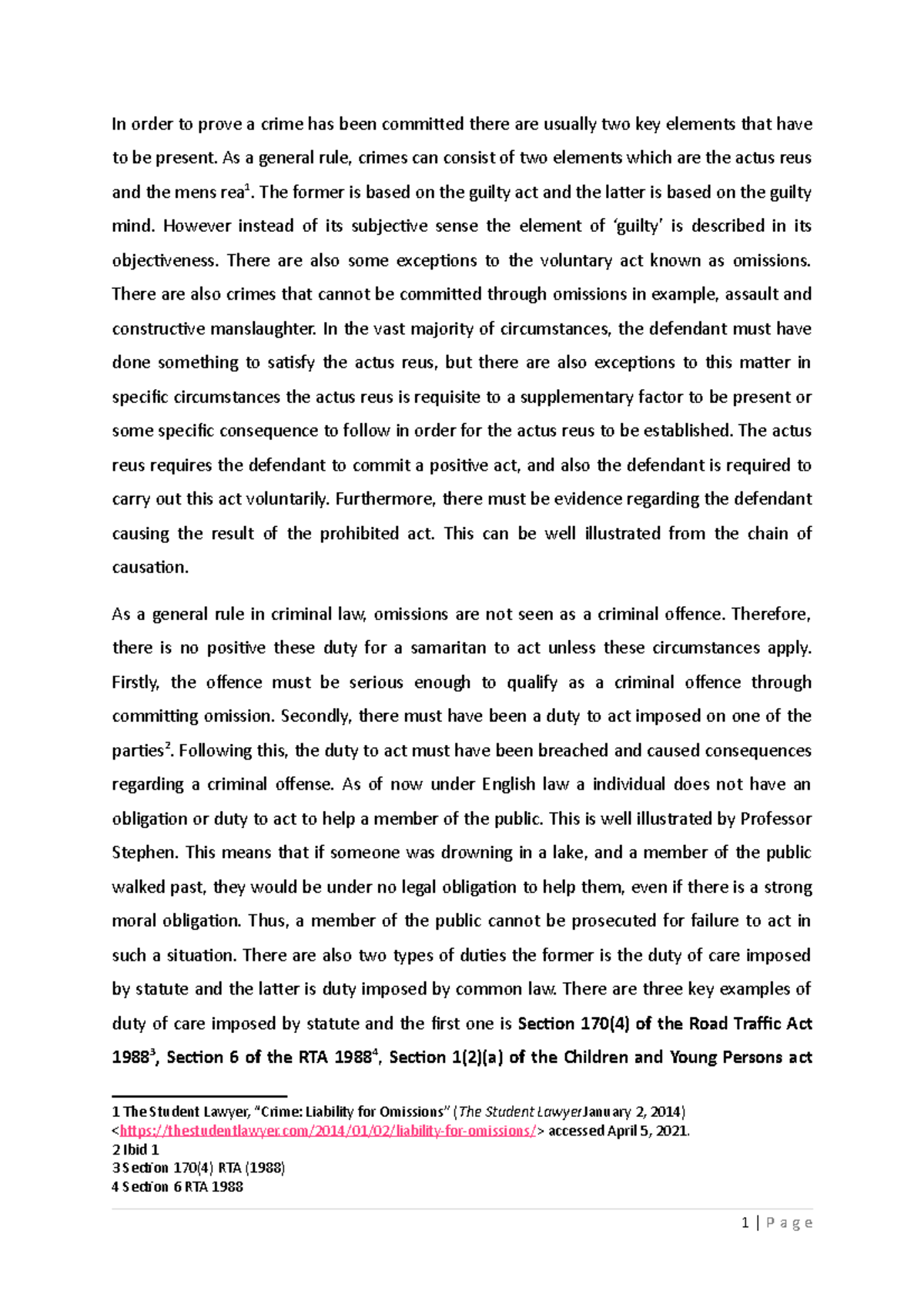 Criminal Law and its descriptions in recent years - In order to prove a ...