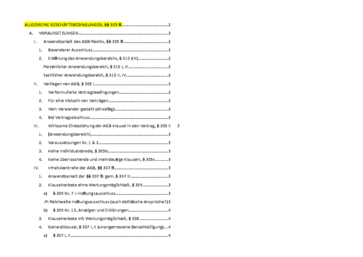 § 305 ff, AGB - Schema bei Prof. Petersen und Aufarbeitung im Rep ...