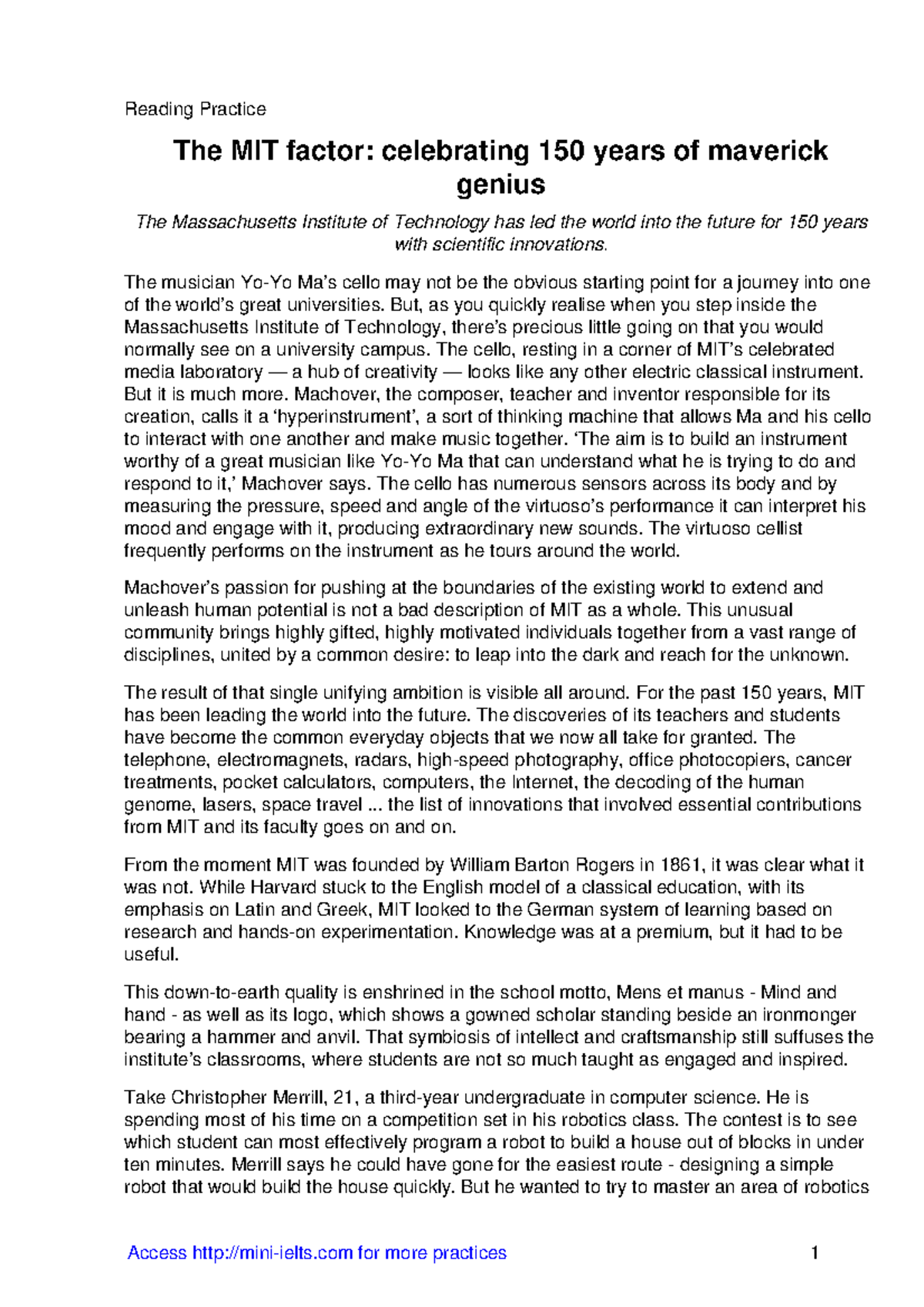 The mit factor celebrating 150 years of maverick genius - Reading ...