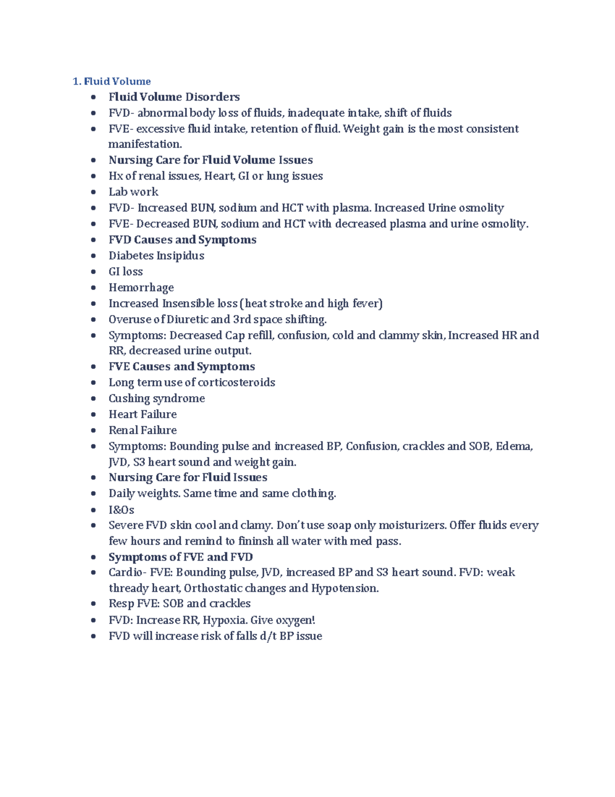 Document 5 - Fluid volume - Fluid Volume Fluid Volume Disorders FVD ...