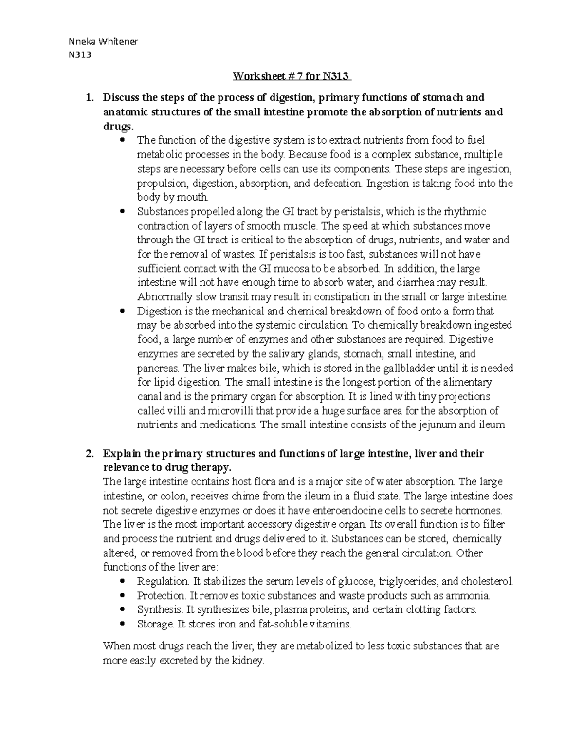 Worksheet #7 N313 - Pharmacotherapy can be used to treat psychological ...