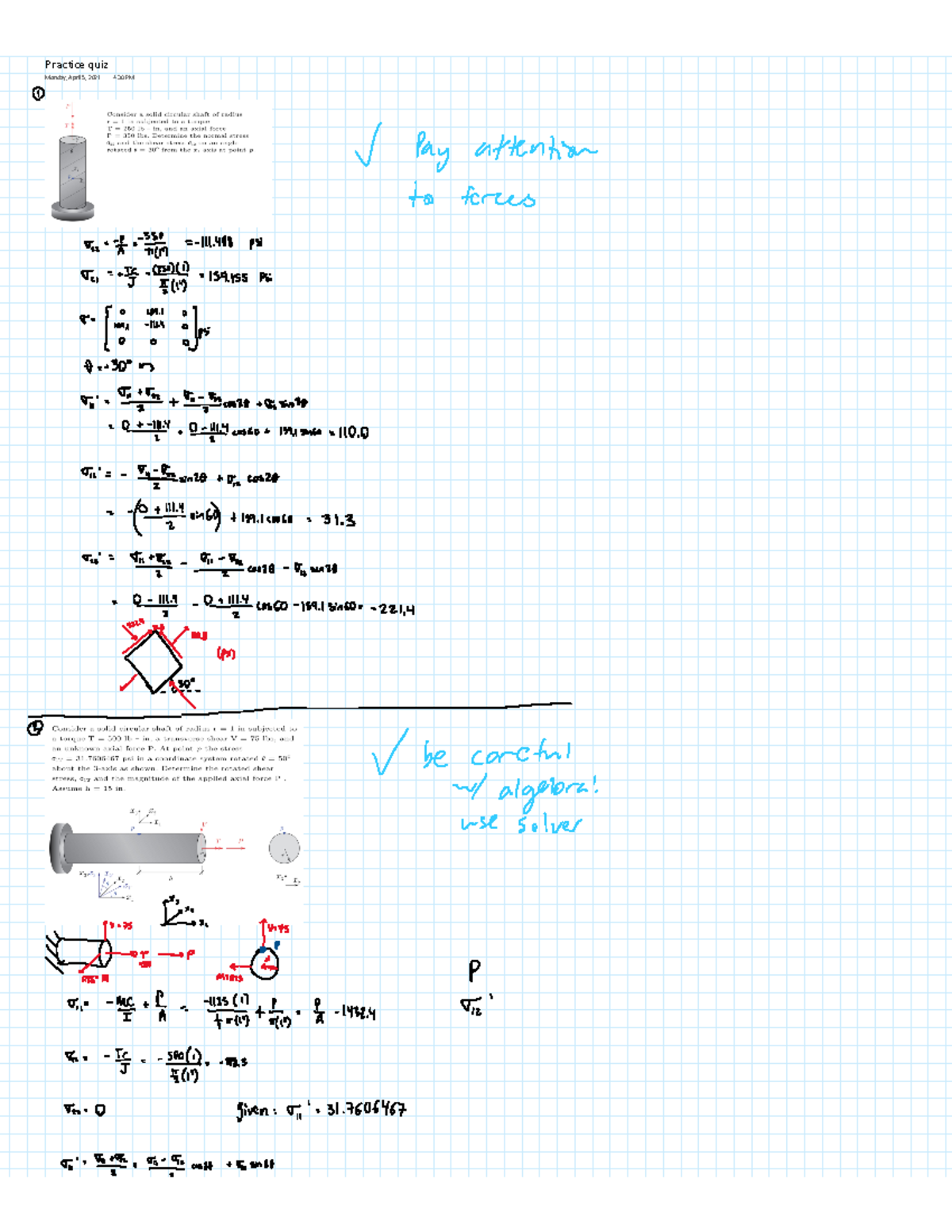 CE 207 Practice Quiz 1 - CE 207 - Practice quiz Monday, April 5, 2021 4 ...