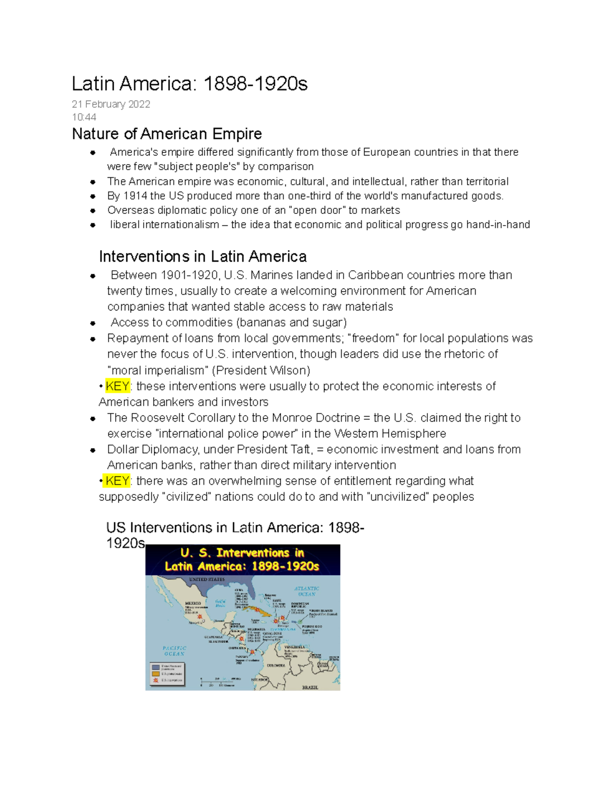 Latin America 1898-1920s - Latin America: 1898-1920s 21 February 2022 ...