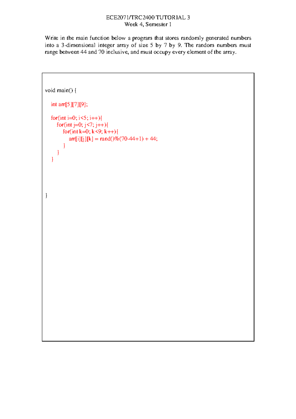 ECE2071 Tutorial 3 Answers - ECE2071/TRC2400 TUTORIAL 3 Week 4 ...