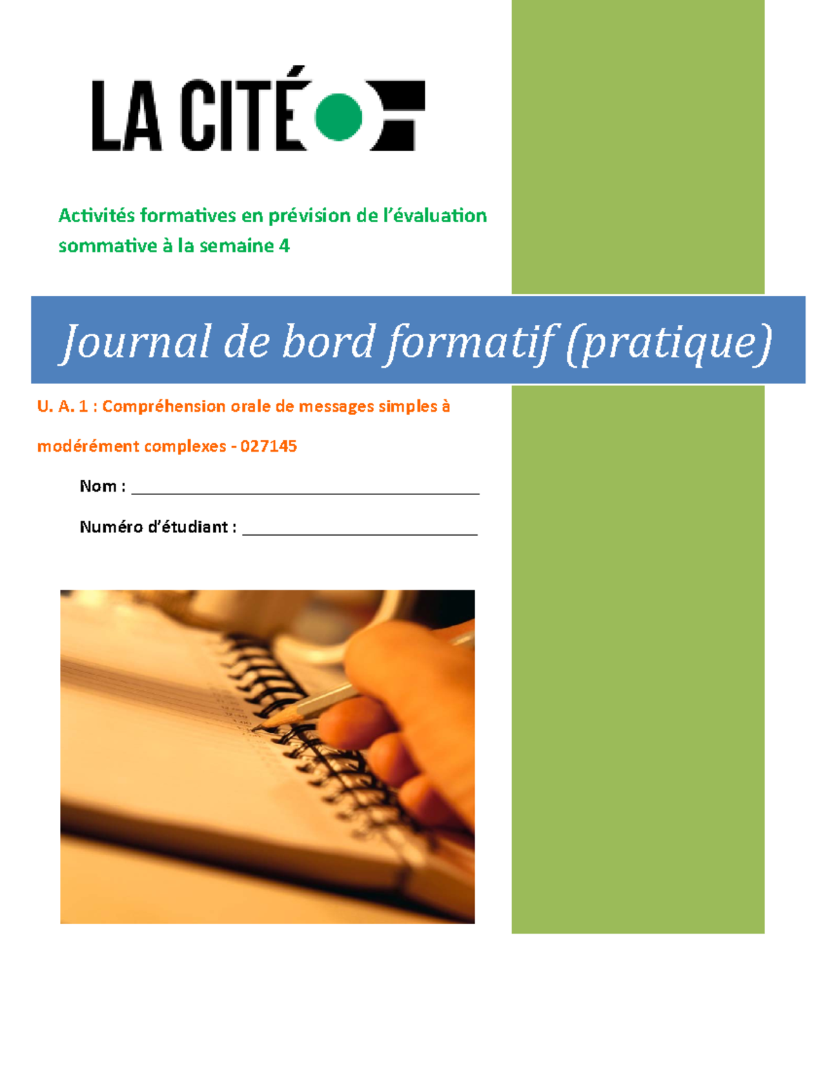 Journal de bord - TTTT - Activités formatives en prévision de l ...