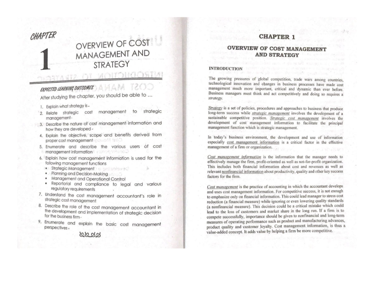 Stratcos BOOK CHAP1 - Scanned Copy of Strategic Costing Book - Bachelor ...