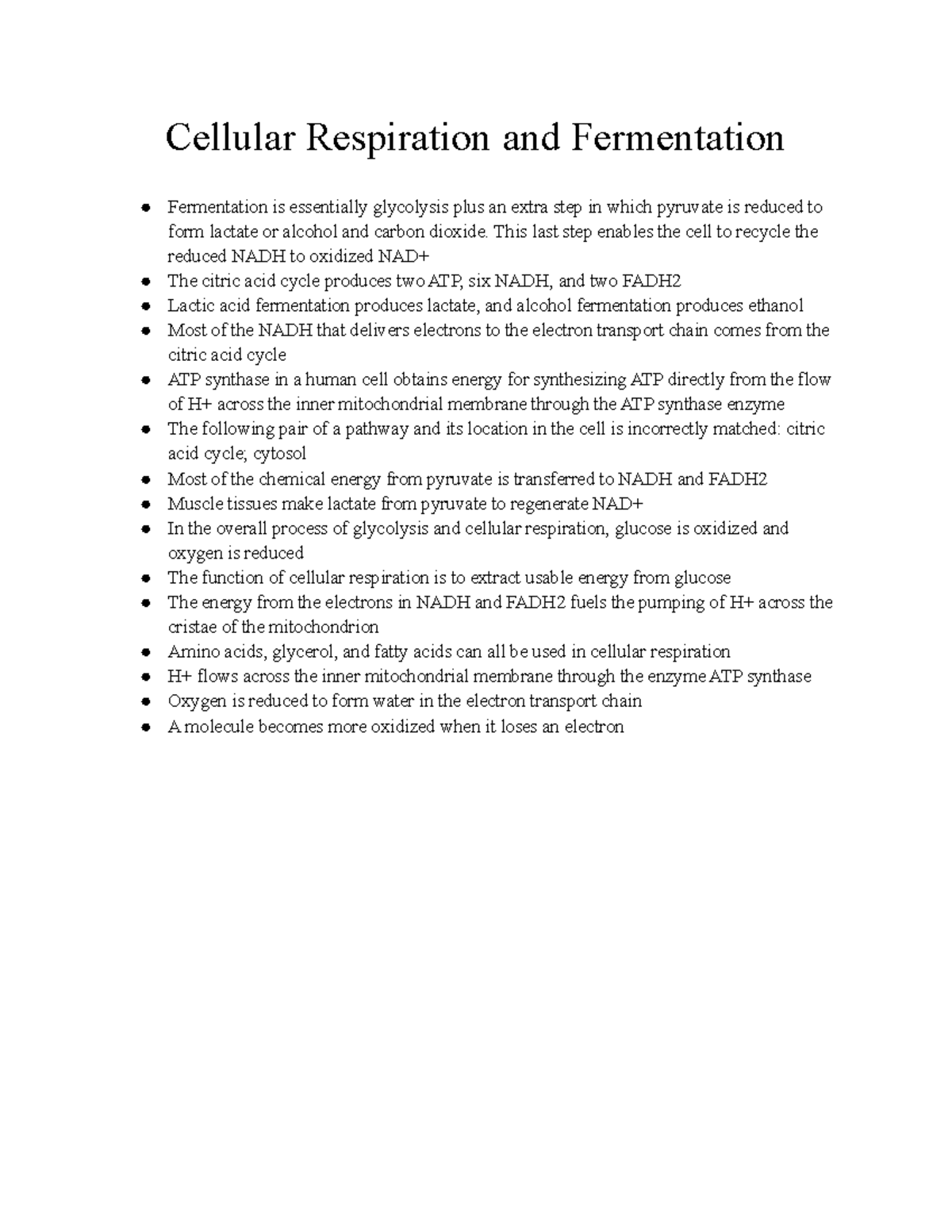 Learning Module Cellular Respiration and Fermentation - Cellular ...