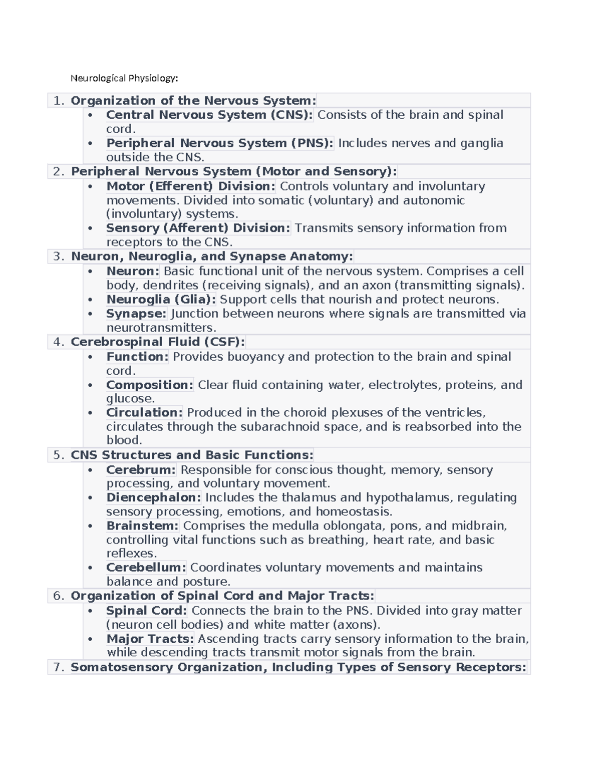 Neurological Physiology Part 1 - Neurological Physiology: 1 ...