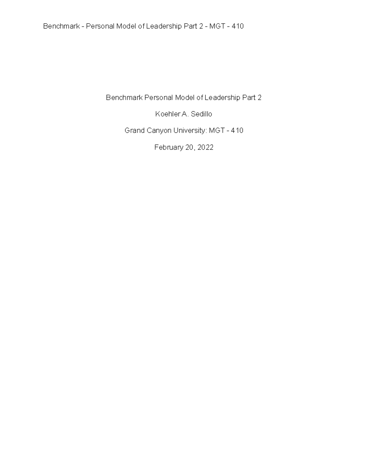 Benchmark Personal Values Part 2 - Benchmark Personal Model of ...