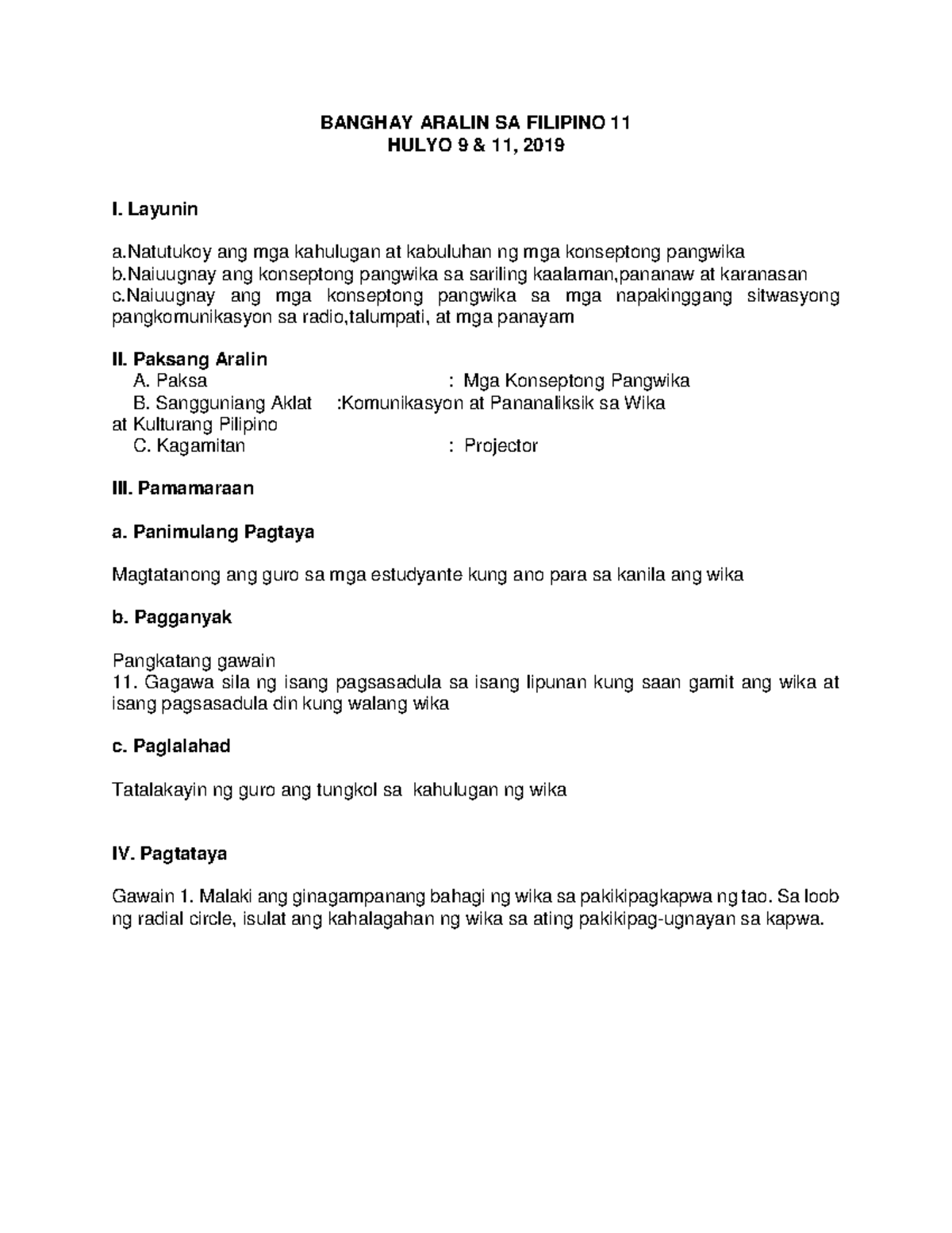 Lesson-plan-grade-11-fil compress - BANGHAY ARALIN SA FILIPINO 11 HULYO ...