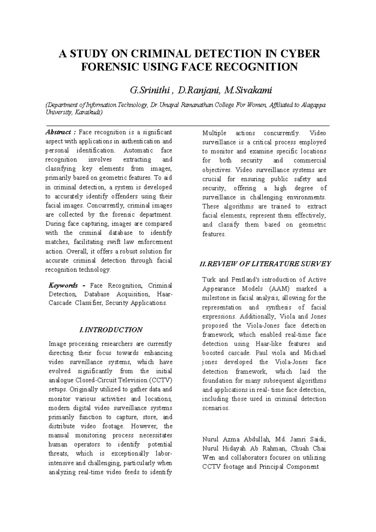 Journal - Criminal Detection - A STUDY ON CRIMINAL DETECTION IN CYBER ...