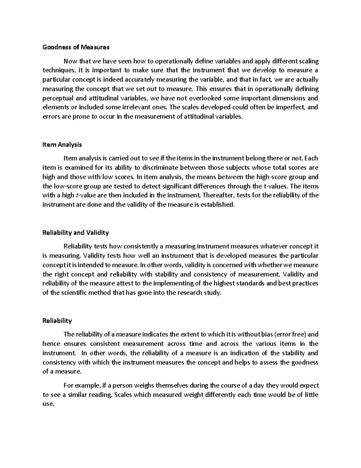 Goodness of Measures - The Research Process: Step 6 - Goodness of ...