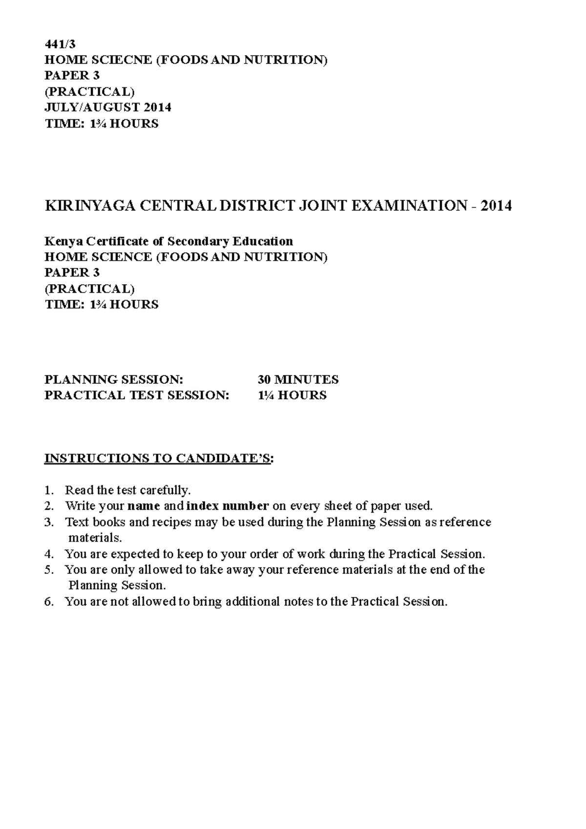 HOME Science 3 Questions 441 HOME SCIECNE FOODS AND NUTRITION