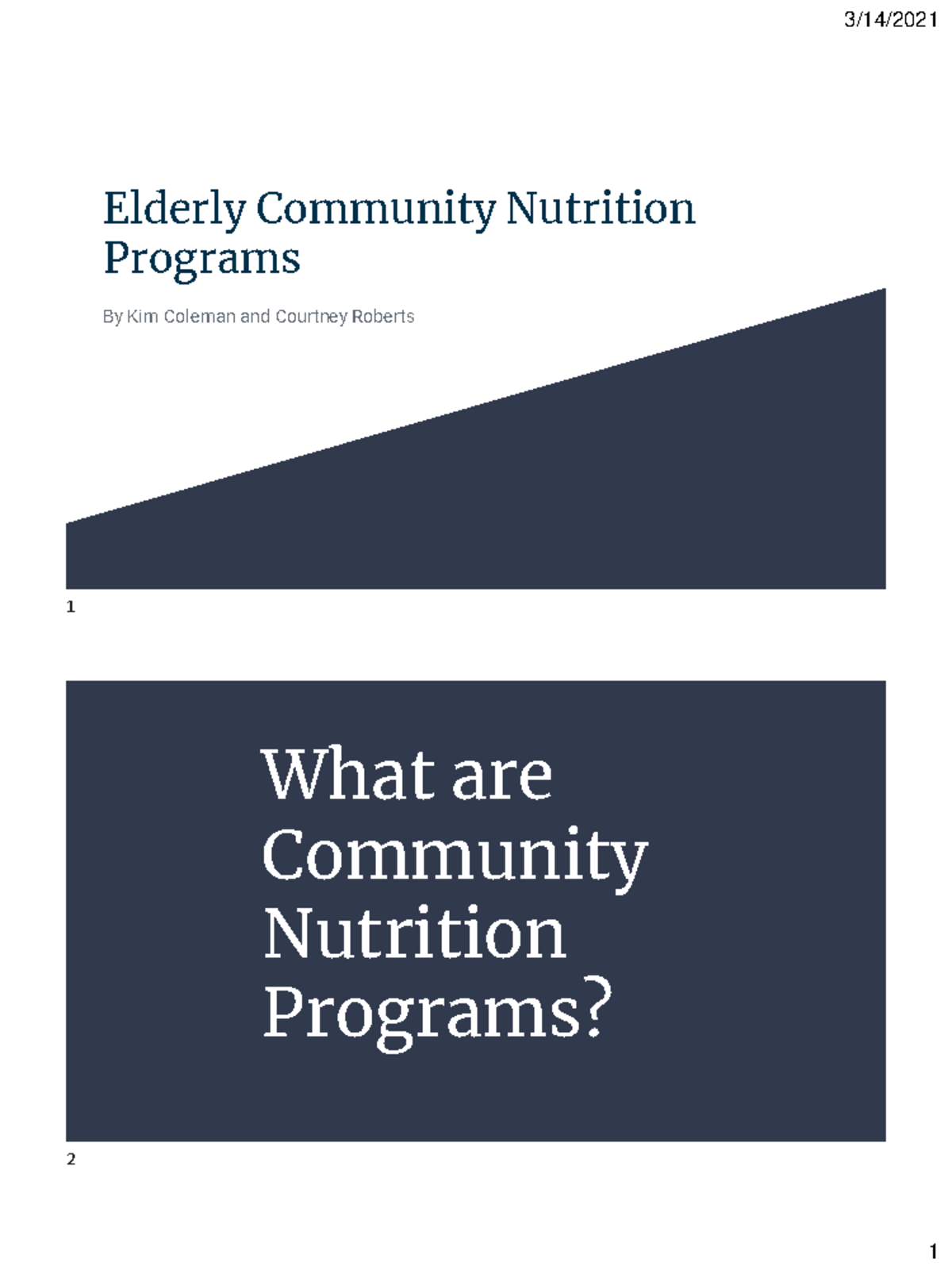Community Nutrition Programs for the Older Adult - Elderly Community ...