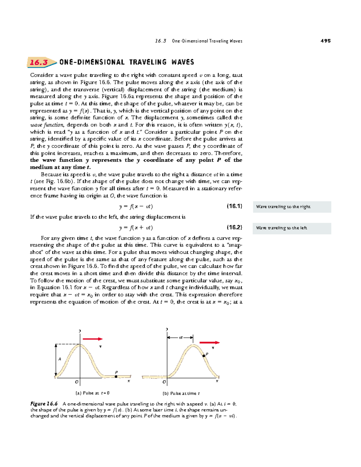 Fundamentals of Physics -26 - 16 One-Dimensional Traveling Waves 495 ...