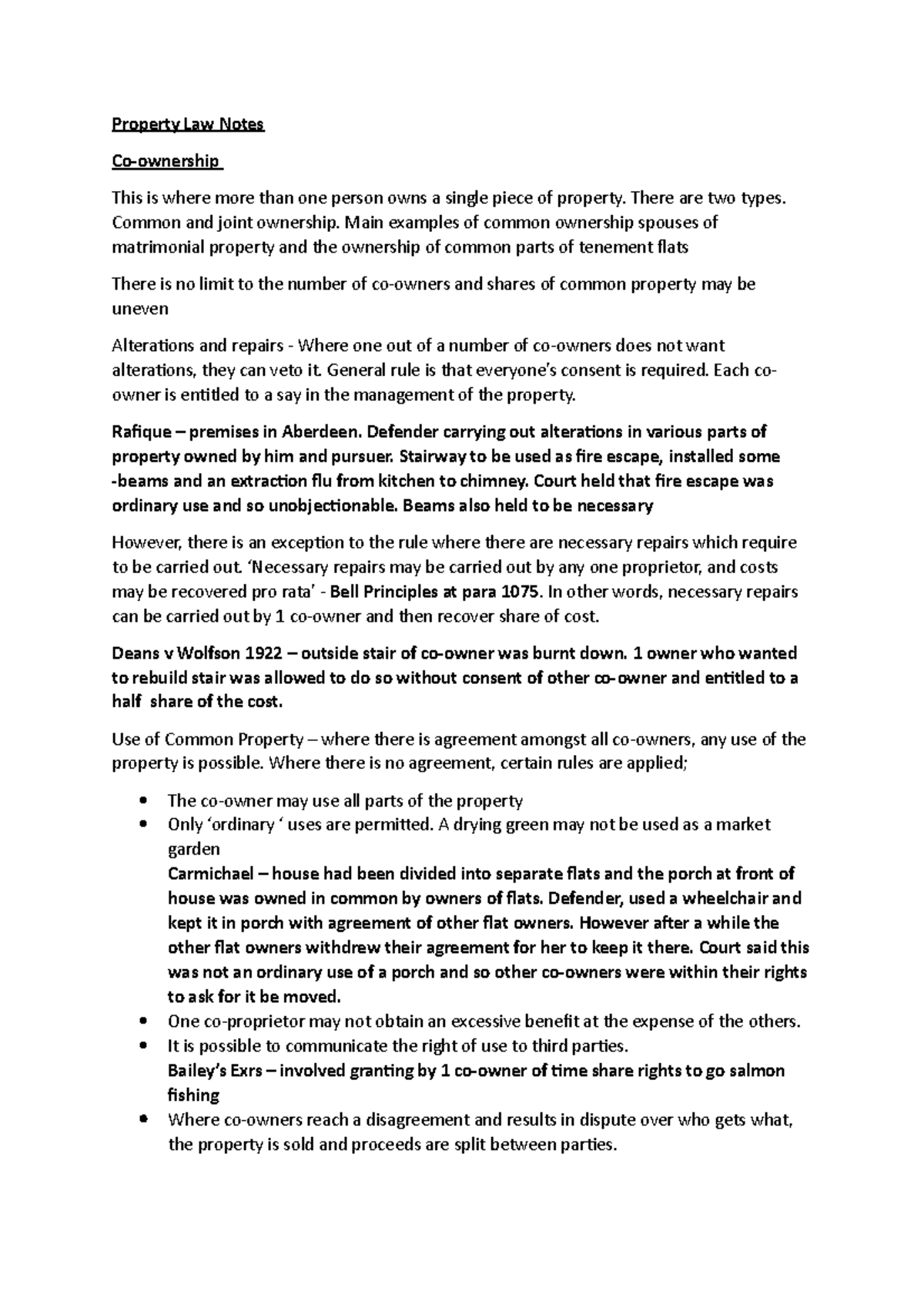 Property Law Notes - Property Law Notes Co-ownership This is where more ...