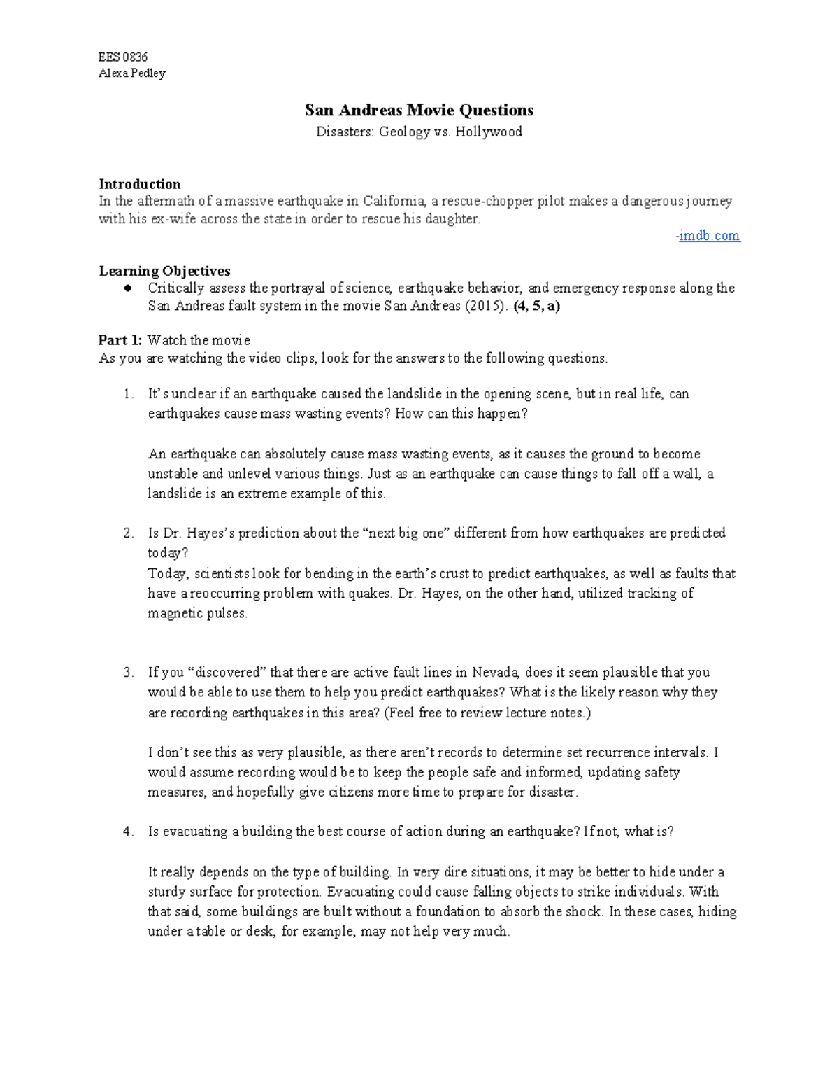 EES MQ San Andreas - EES 0836 Alexa Pedley San Andreas Movie Questions ...