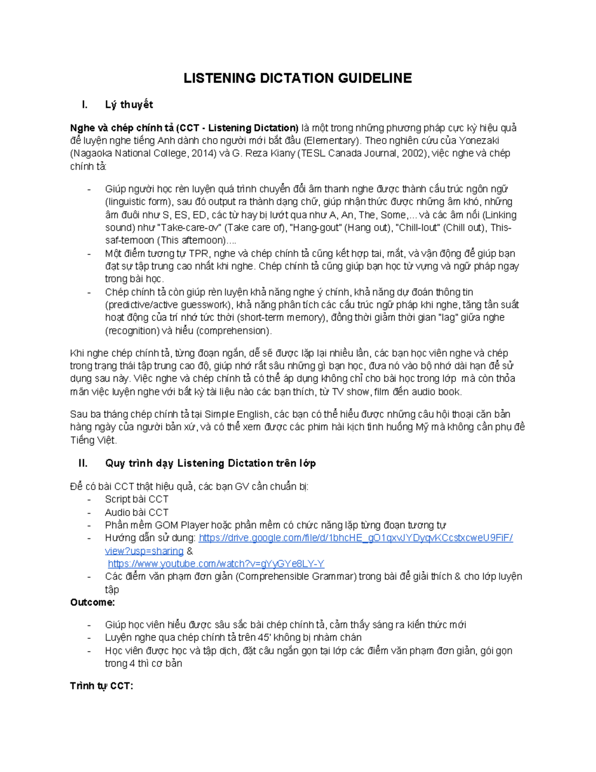 Guideline 3 - Listening Dictation - LISTENING DICTATION GUIDELINE I. Lý ...