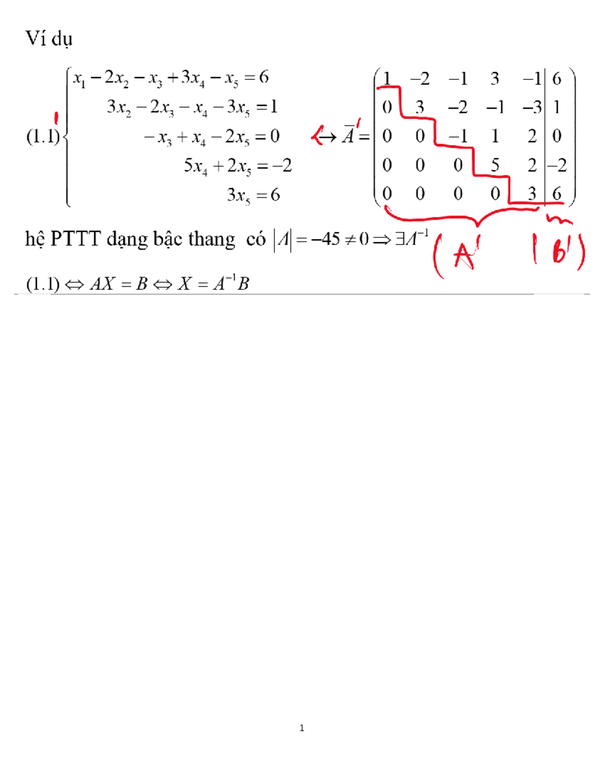 BT hệ PTTT có tham số 09102023 - Chú ý: Xét hệ gồm n phương trình tuyến tính n ẩn dạng AX B (1 ...
