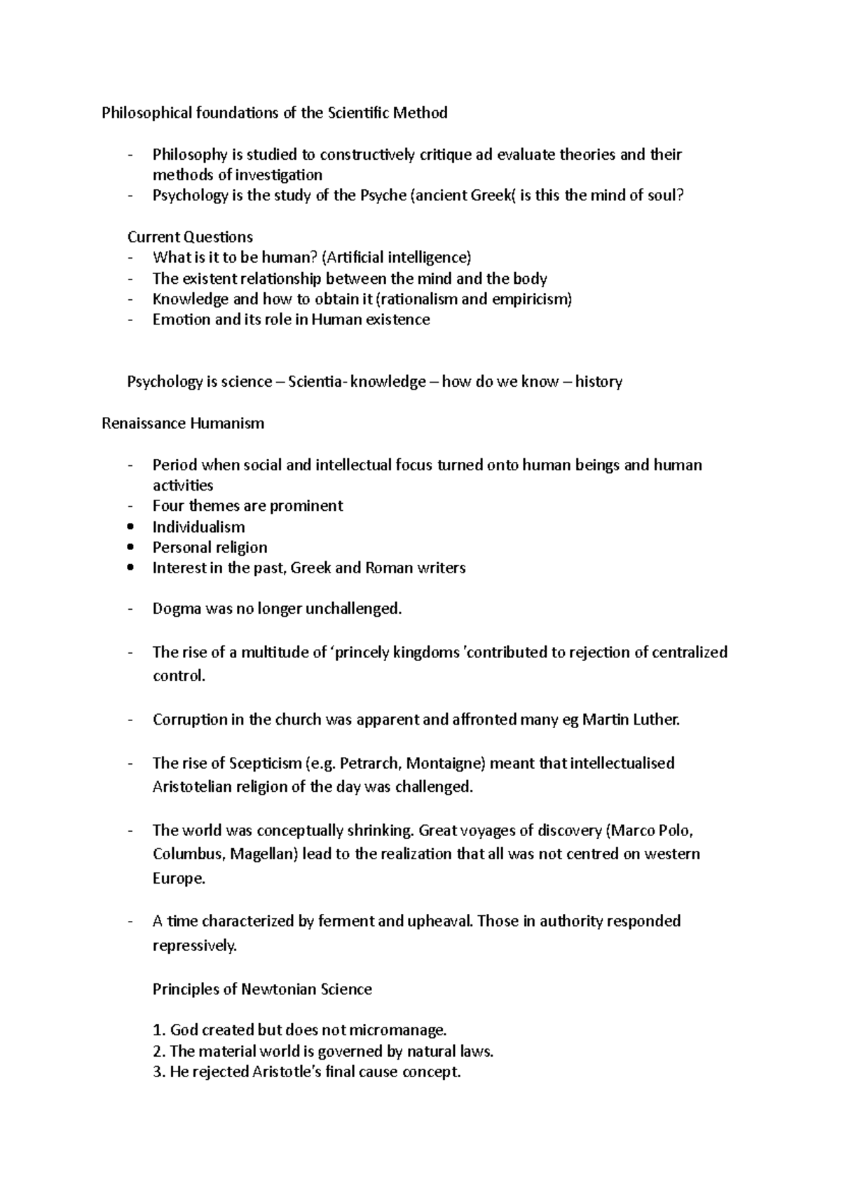 Philosophical foundations of the Scientific Method - Philosophical ...