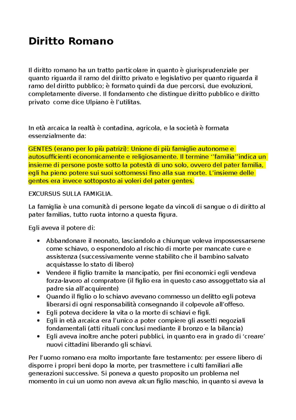 Appunti - Diritto Romano - Prof. Maurizio D'Orta - Diritto Romano Il ...