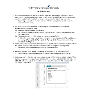 IHP 525 Module Five Problem Set answers - IHP 525 Module Five Problem ...