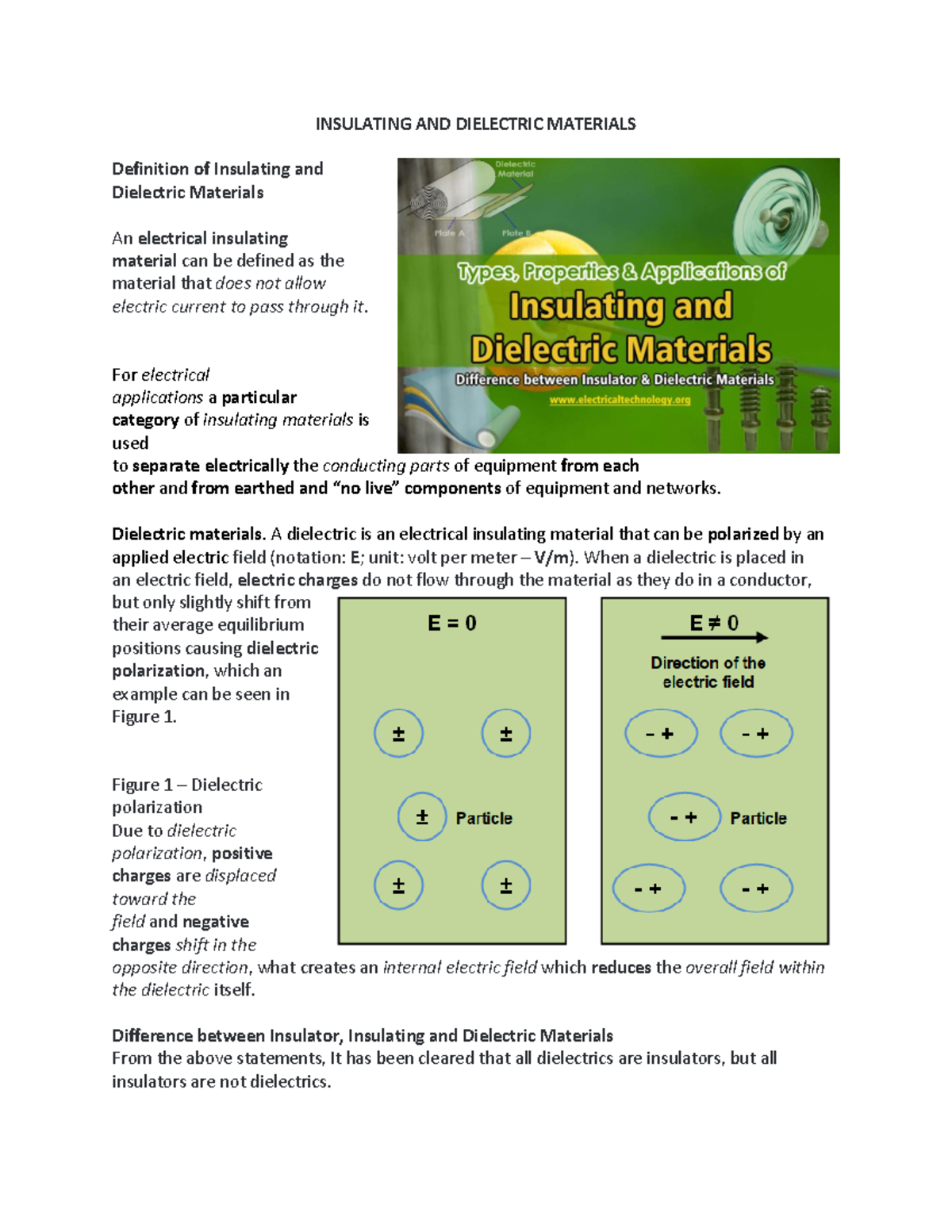 05-Dielectric-Materials-and-Insulation - INSULATING AND DIELECTRIC ...