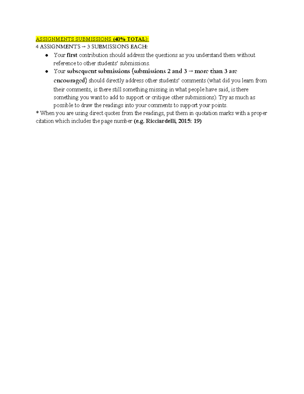 Course INFO - unit 1 - Lecture notes 1 - ASSIGNMENTS SUBMISSIONS (40% ...
