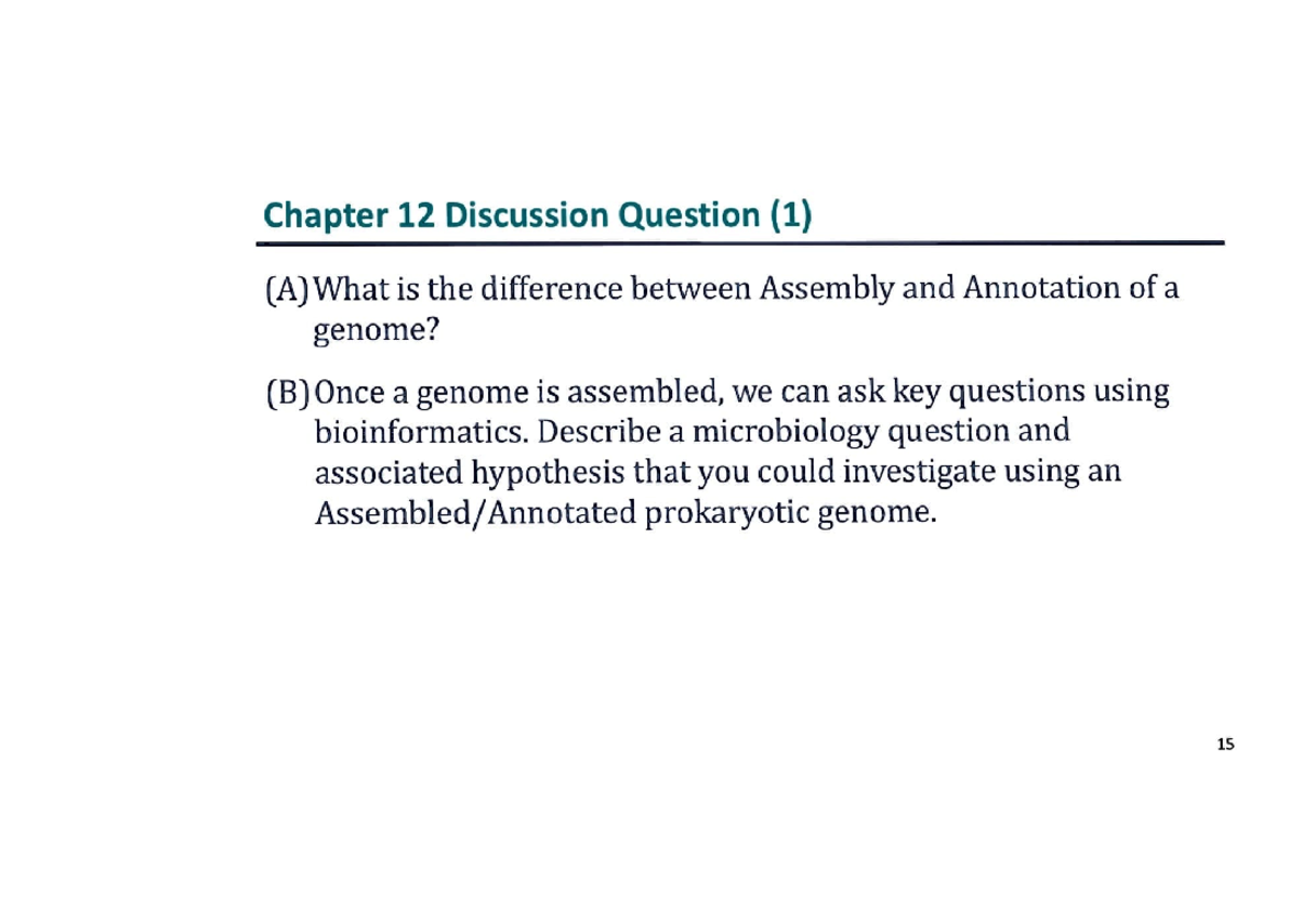 Chapter 12 part 2 microbiology - ####### Chapter 12 Discussion Question ...
