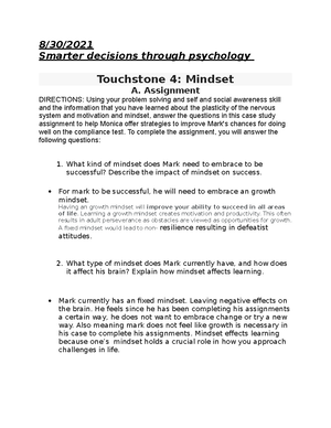 Touchstone 3.1 Personality Development - PSY1010 – Touchstone 3 Page 1 ...