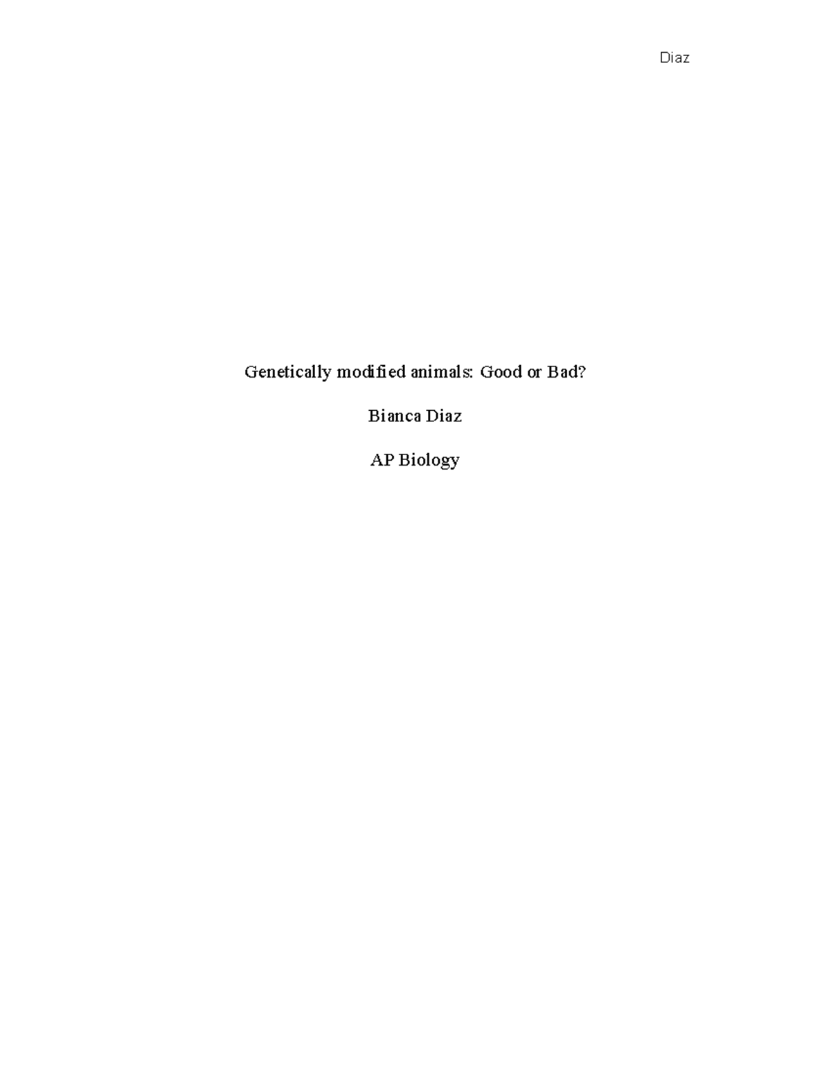 Bio research paper - These are my notes. My notes are based of off my ...