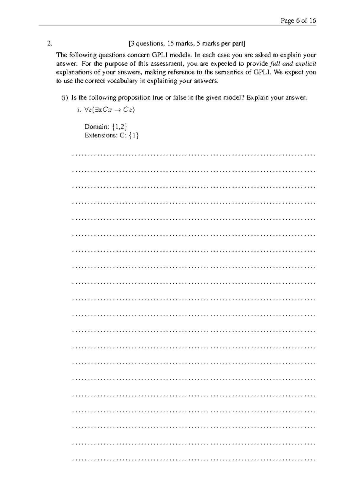 Phil qs - sample exam questions - Page 6 of 16 [3 questions, 15 marks ...