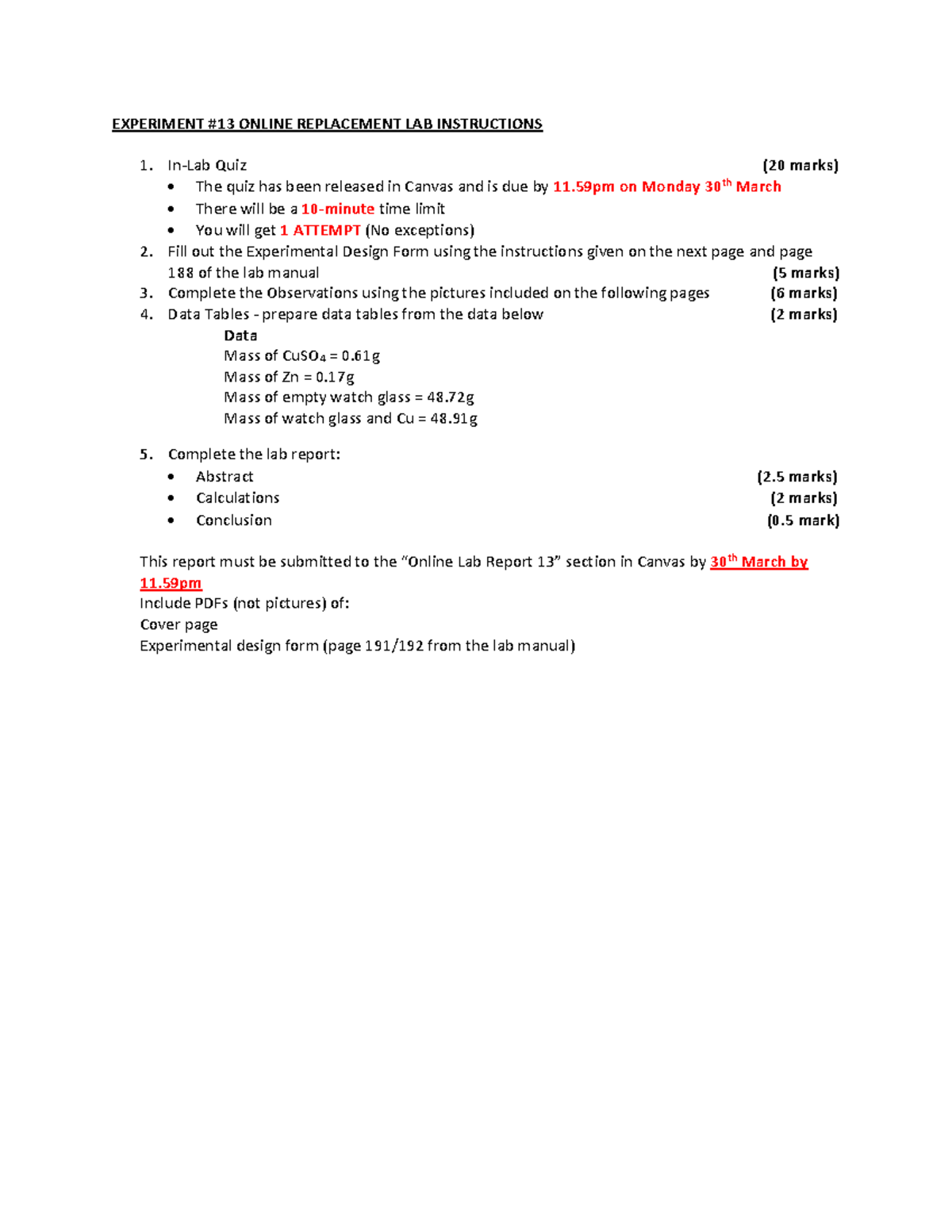 Experiment 13 Instructions March 2020 Warning Tt Undefined Function 32 Warning Tt