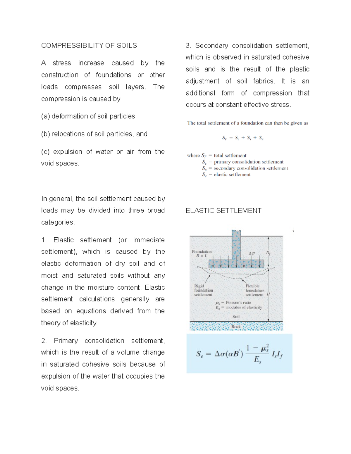 Compressibility OF Soils - COMPRESSIBILITY OF SOILS A stress increase ...