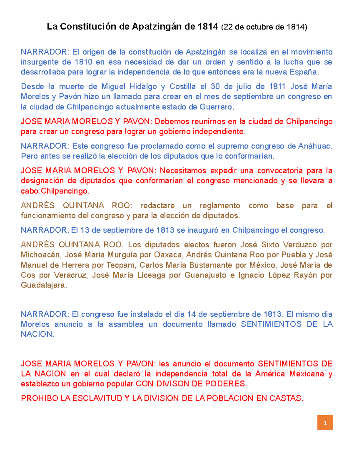 La Constitución de Apatzingán de 1814 - Desde la muerte de Miguel ...