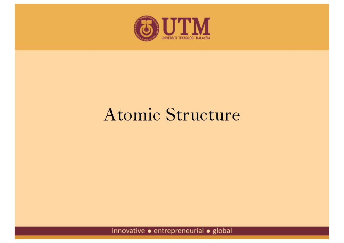 L1 1 Atomic Structure Lecture Notes 2 Atomic Structure Learning