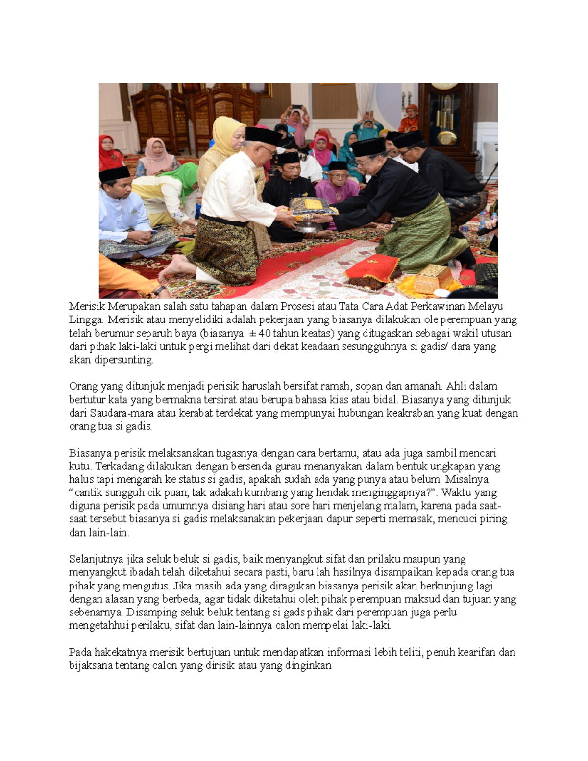 Pendidikan melayu - ukk - Merisik Merupakan salah satu tahapan dalam ...