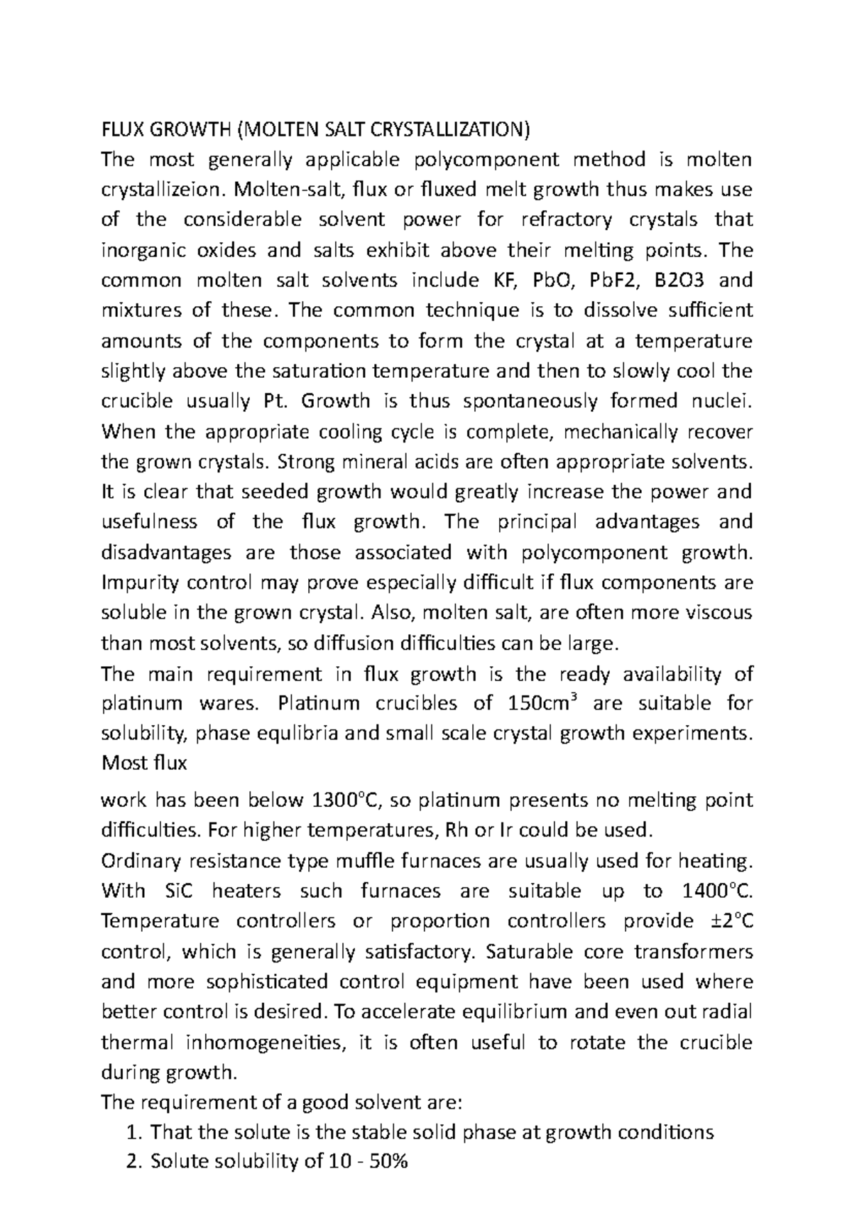 FLUX Growth - FLUX GROWTH (MOLTEN SALT CRYSTALLIZATION) The most ...
