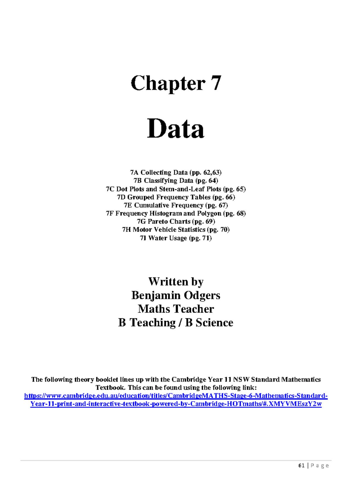 Chapter 7 Booklet v1 - practice questions - Chapter 7 Data 7A ...